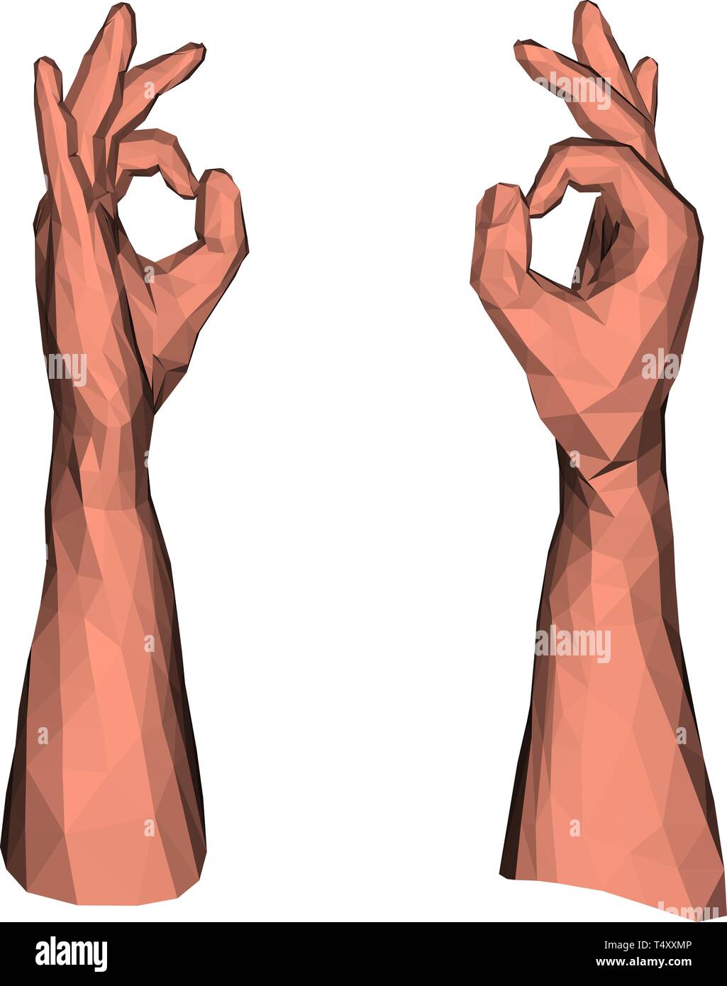 Ok symbol expressing by abstract geometric low poly hand signal Stock ...
