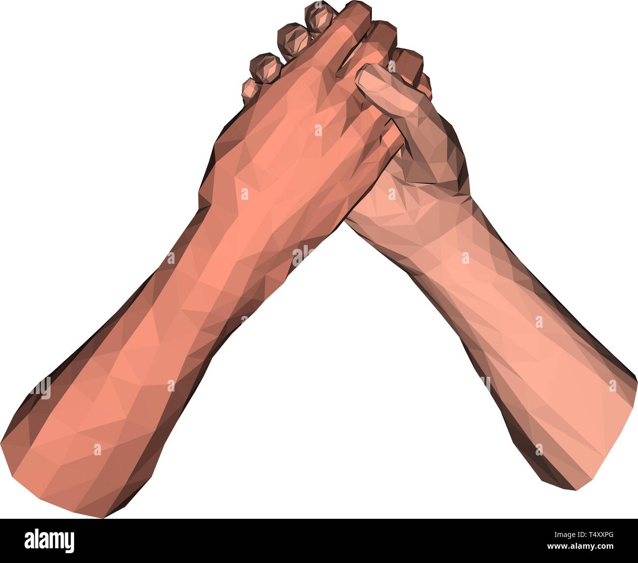 Arm wrestling competition polygonal two hands low poly art Stock Vector ...