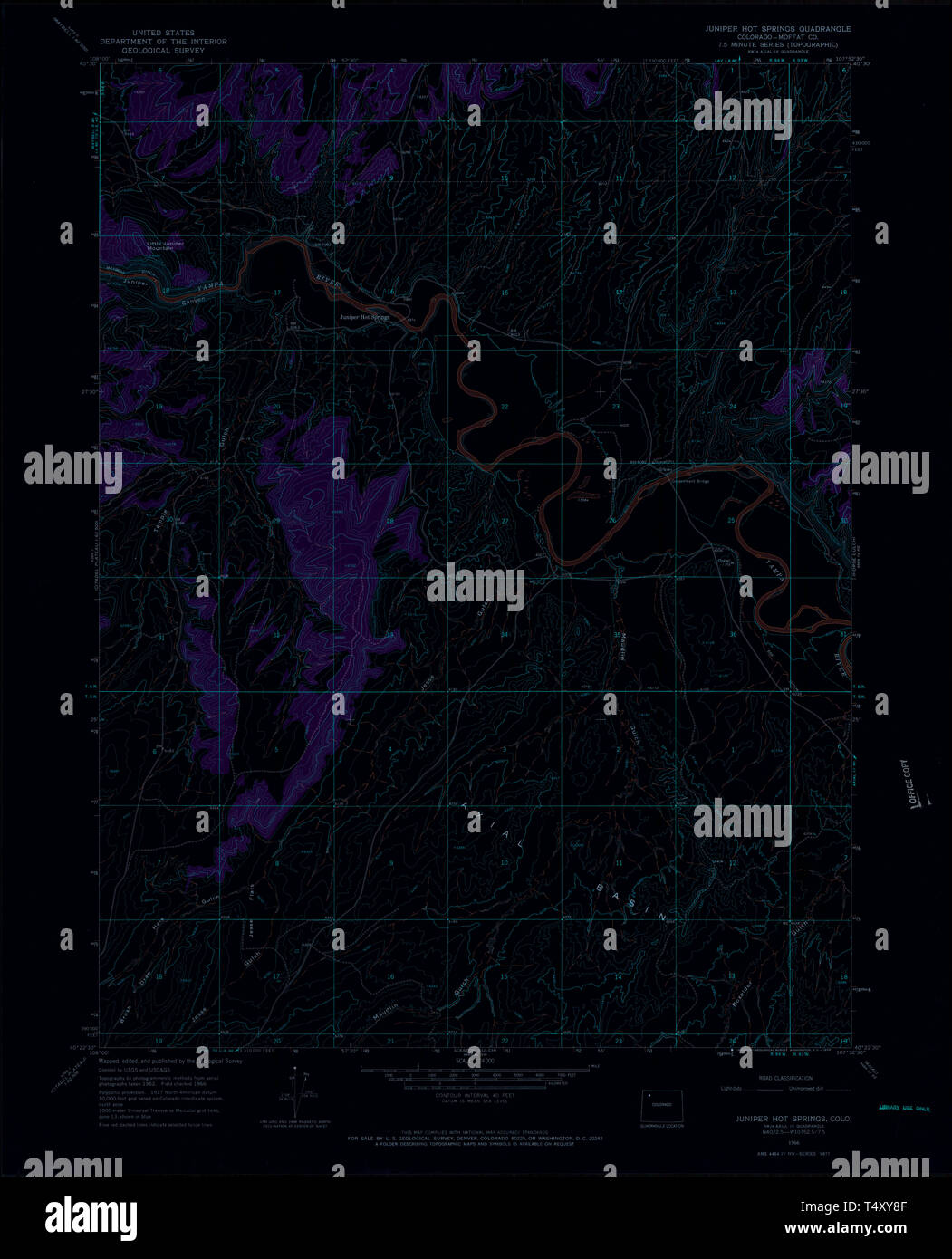 USGS TOPO Map Colorado CO Juniper Hot Springs 401266 1966 24000 ...