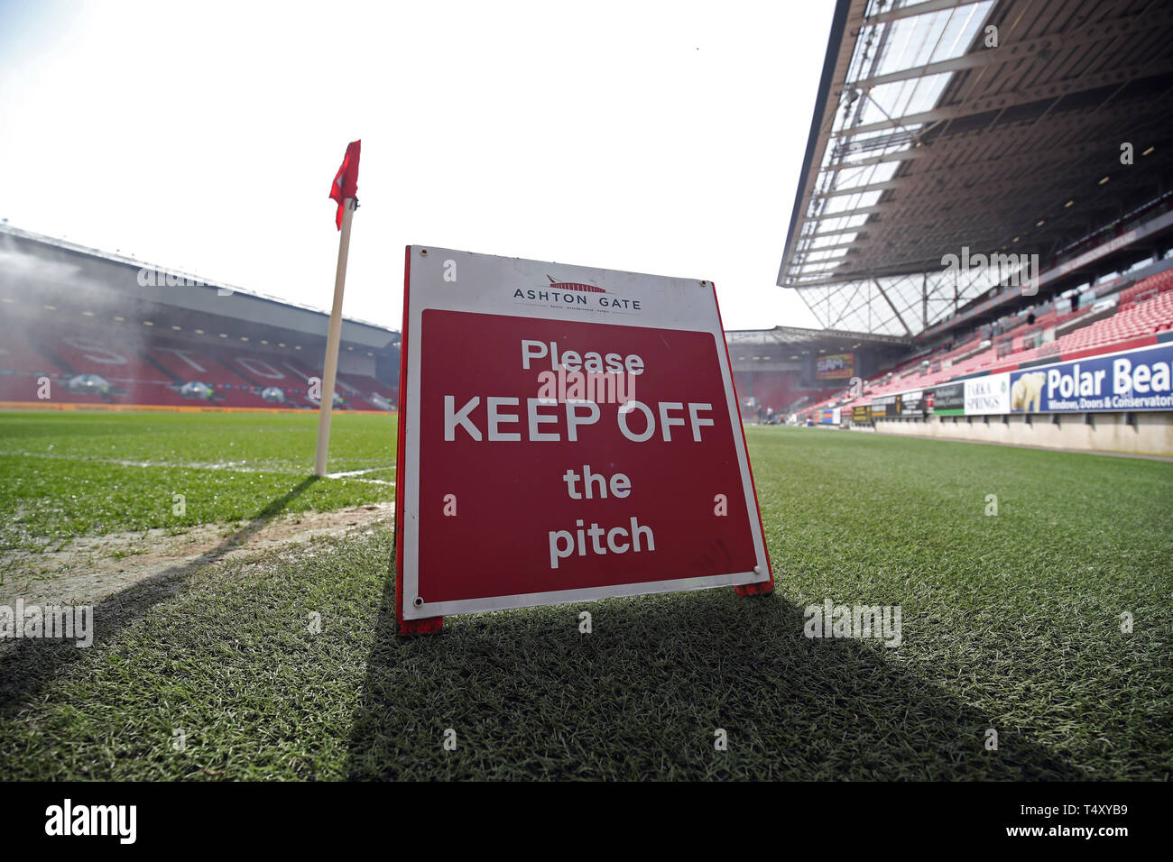 Signage next to the pitch before the Sky Bet Championship match at ...