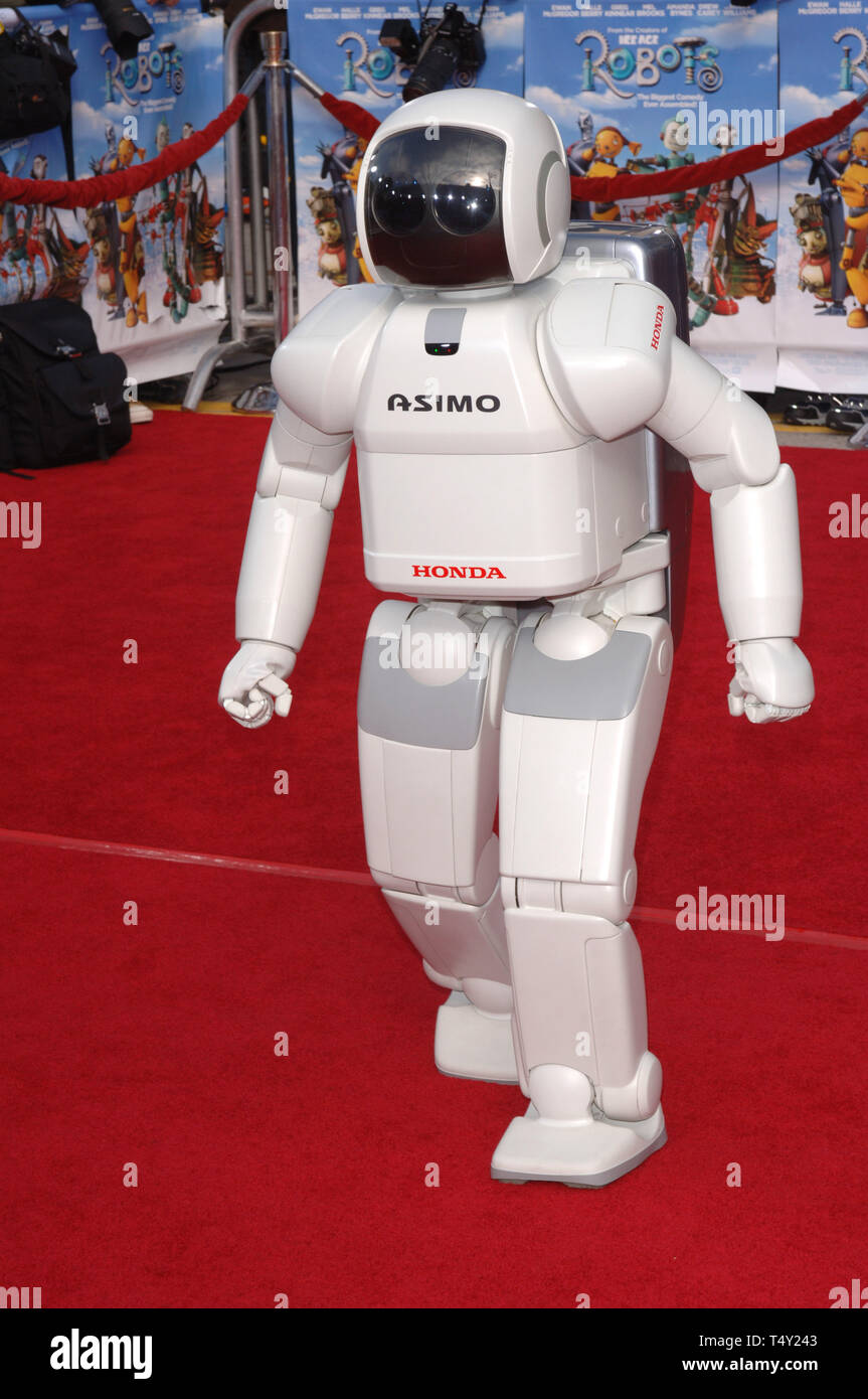 LOS ANGELES, CA. March 06, 2005: Honda's robot ASIMO at the world ...