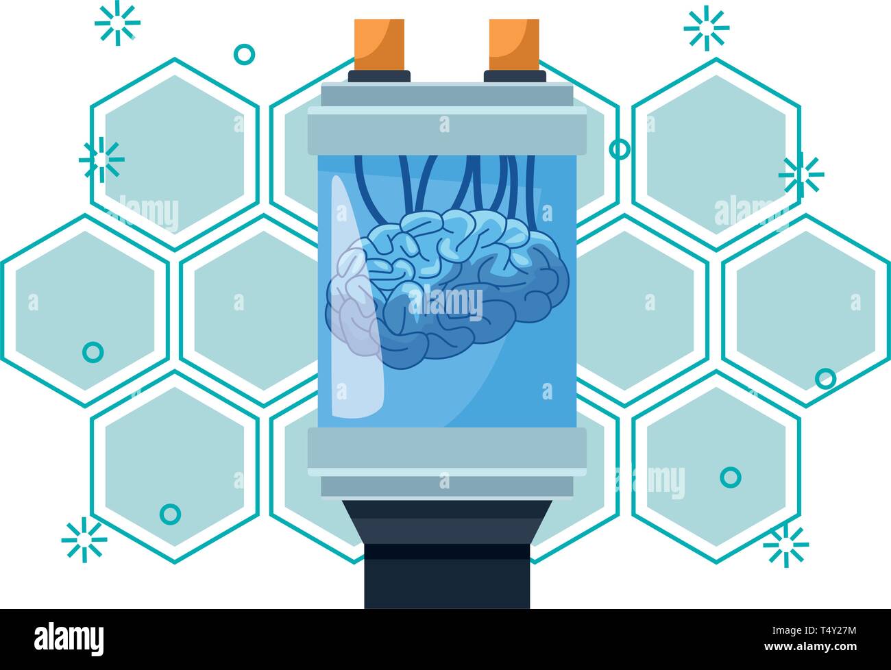 brain into a battery Stock Vector Image & Art - Alamy