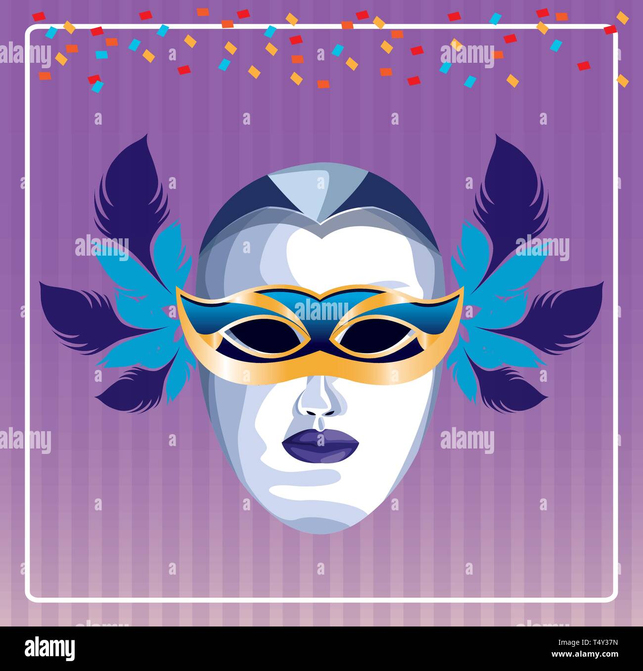 mask with feathers Stock Vector Image & Art - Alamy