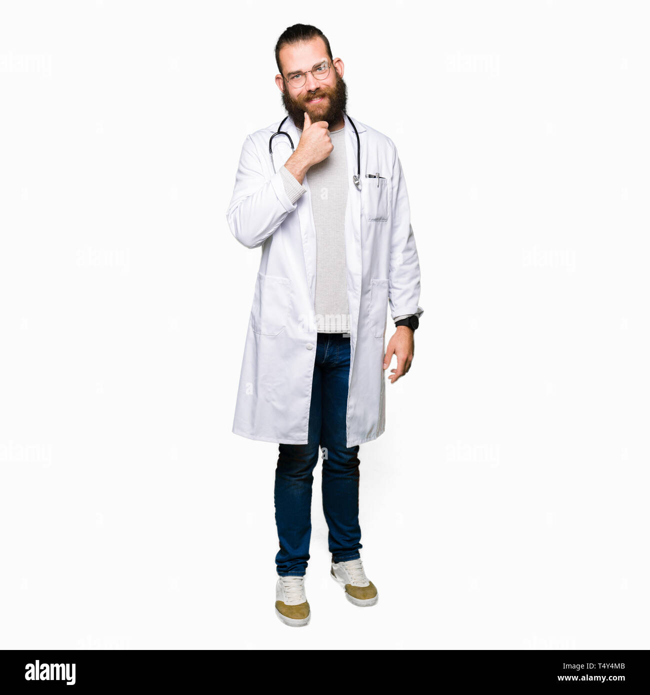 Blond man long hair hand Cut Out Stock Images & Pictures - Alamy