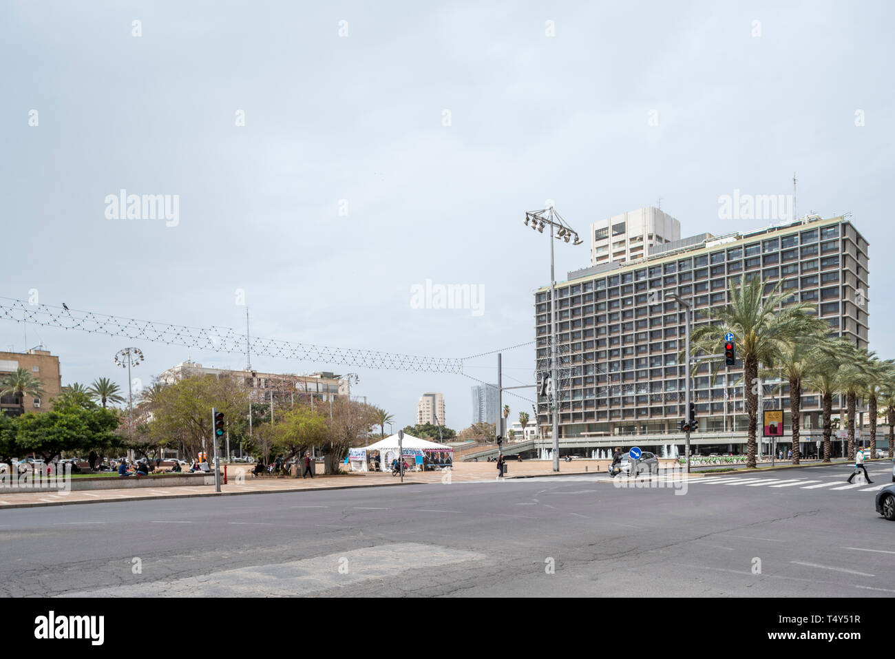 Israel, Tel Aviv-Yafo - 30 March 2019: Tel Aviv city hall designed in ...