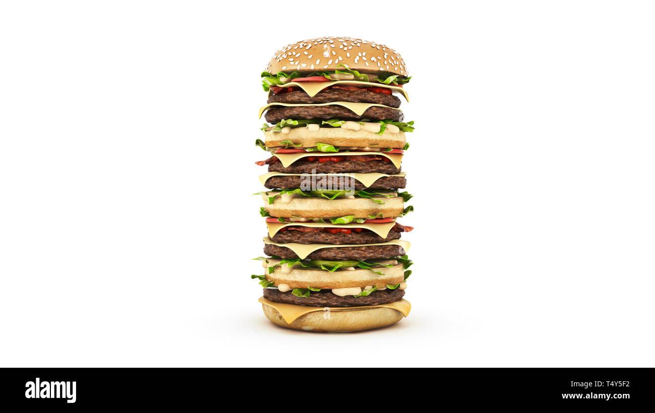 Beef burger junk food bun chocolate Cut Out Stock Images & Pictures - Alamy