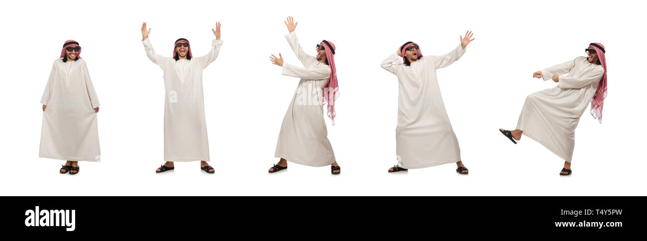 Happy arab man isolated on white Stock Photo - Alamy