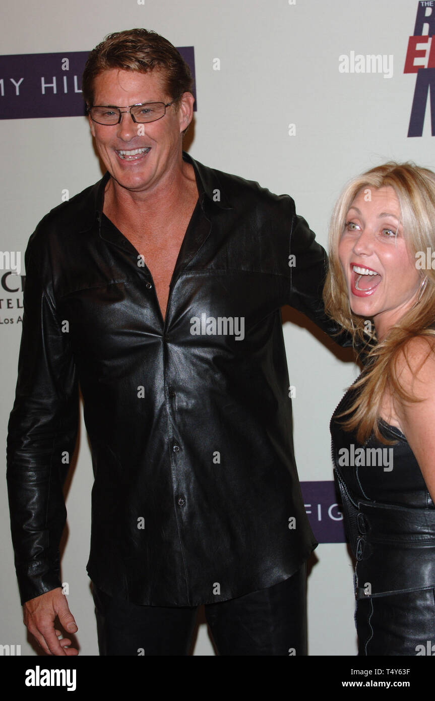 LOS ANGELES, CA. April 22, 2005: Actor DAVID HASSELHOFF & wife PAMELA ...