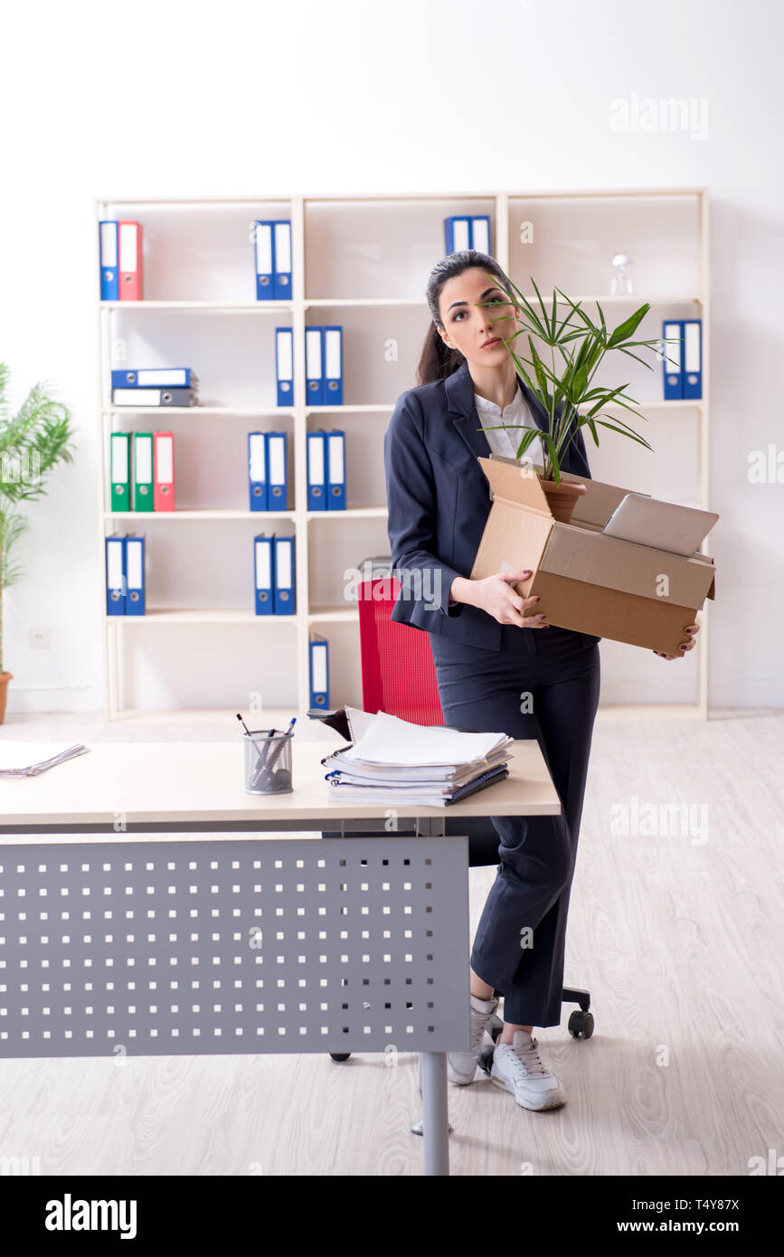 Young female employee being fired from her work Stock Photo - Alamy