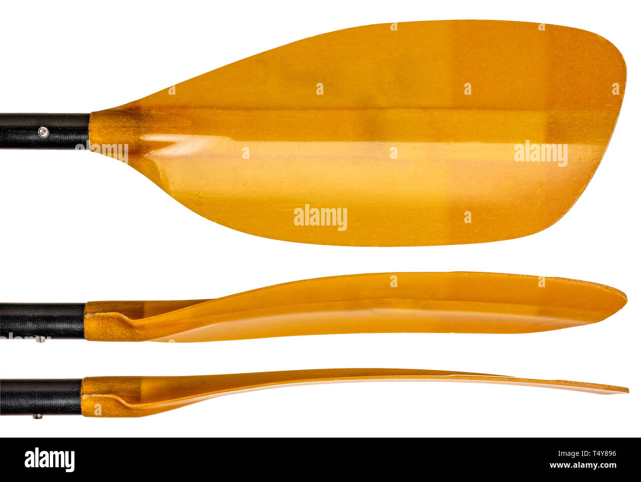 blade of a take-apart heavy-duty whitewater kayak paddle isolated on ...