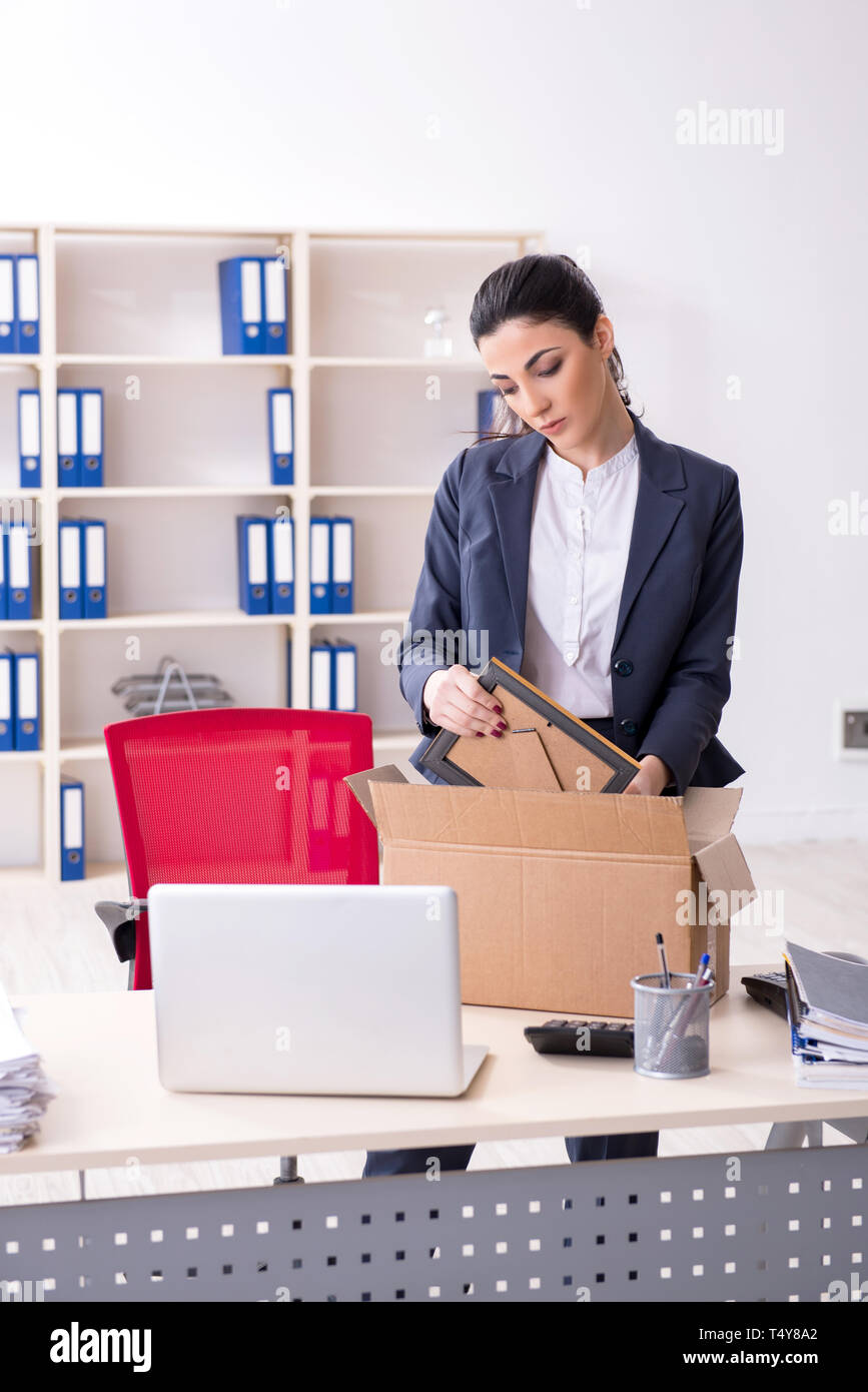 Young female employee being fired from her work Stock Photo - Alamy