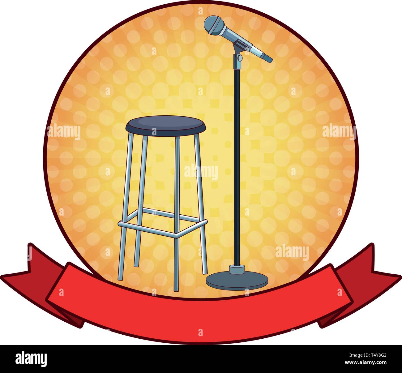 microphone and chair round icon Stock Vector Image & Art - Alamy