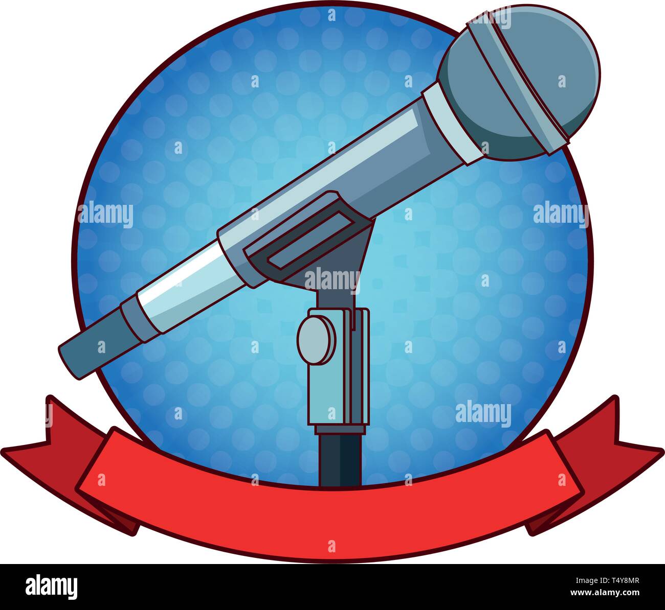microphone icon cartoon round icon Stock Vector Image & Art - Alamy