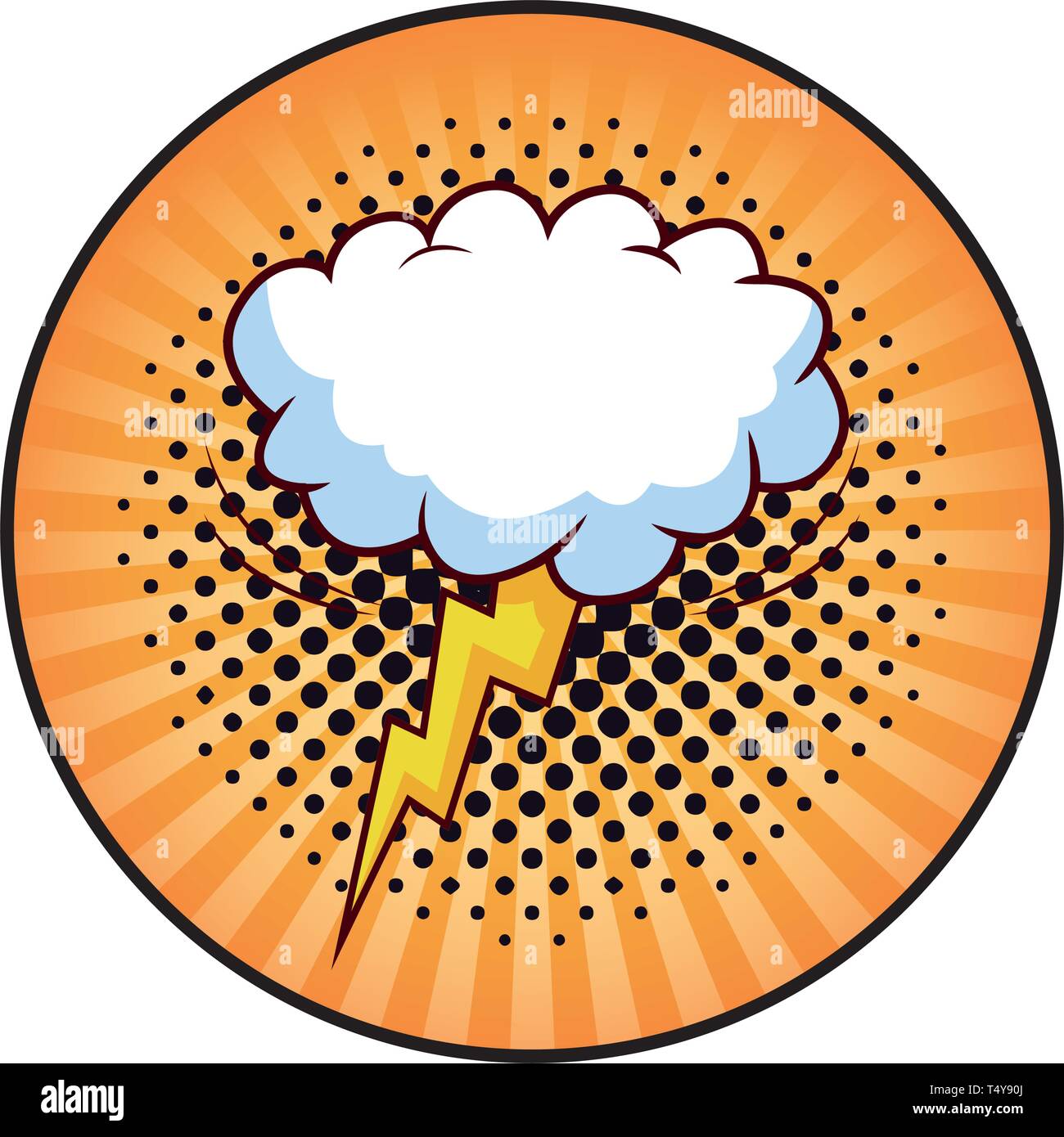 cloud and lightning round icon Stock Vector Image & Art - Alamy