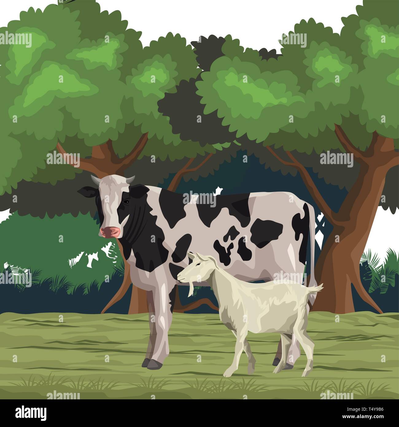 cow and goat Stock Vector Image & Art - Alamy