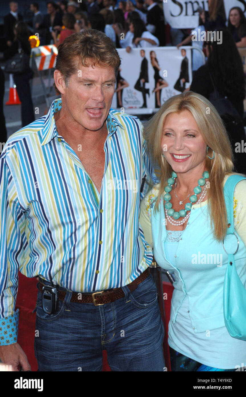 LOS ANGELES, CA. June 07, 2005: Actor DAVID HASSELHOFF & wife PAMELA at ...