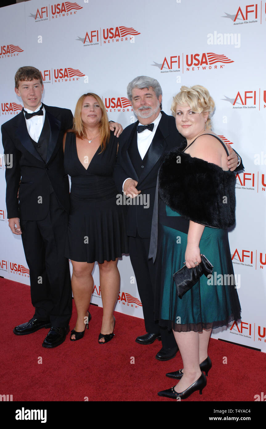 LOS ANGELES, CA. June 09, 2005: Star Wars creator GEORGE LUCAS & family ...
