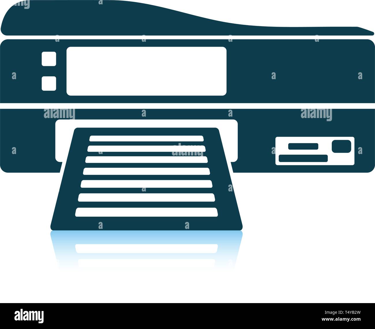 Printer icon. Shadow reflection design. Vector illustration Stock ...