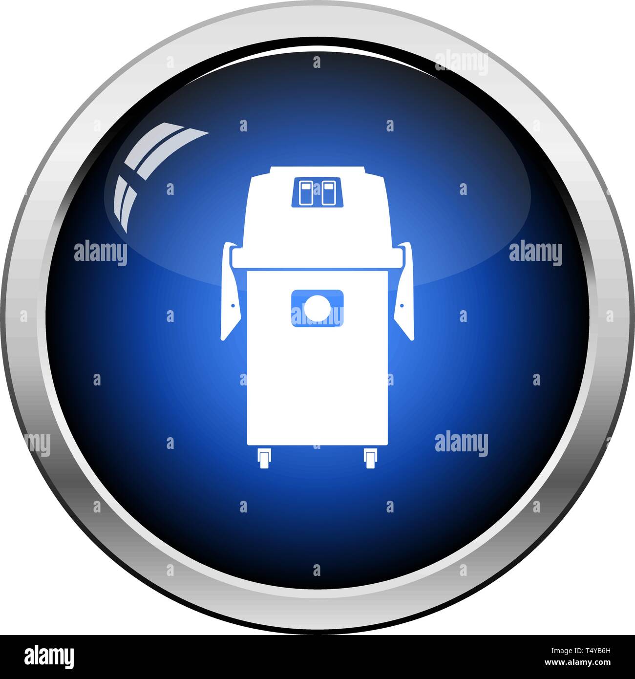 Vacuum cleaner icon. Glossy Button Design. Vector Illustration Stock ...