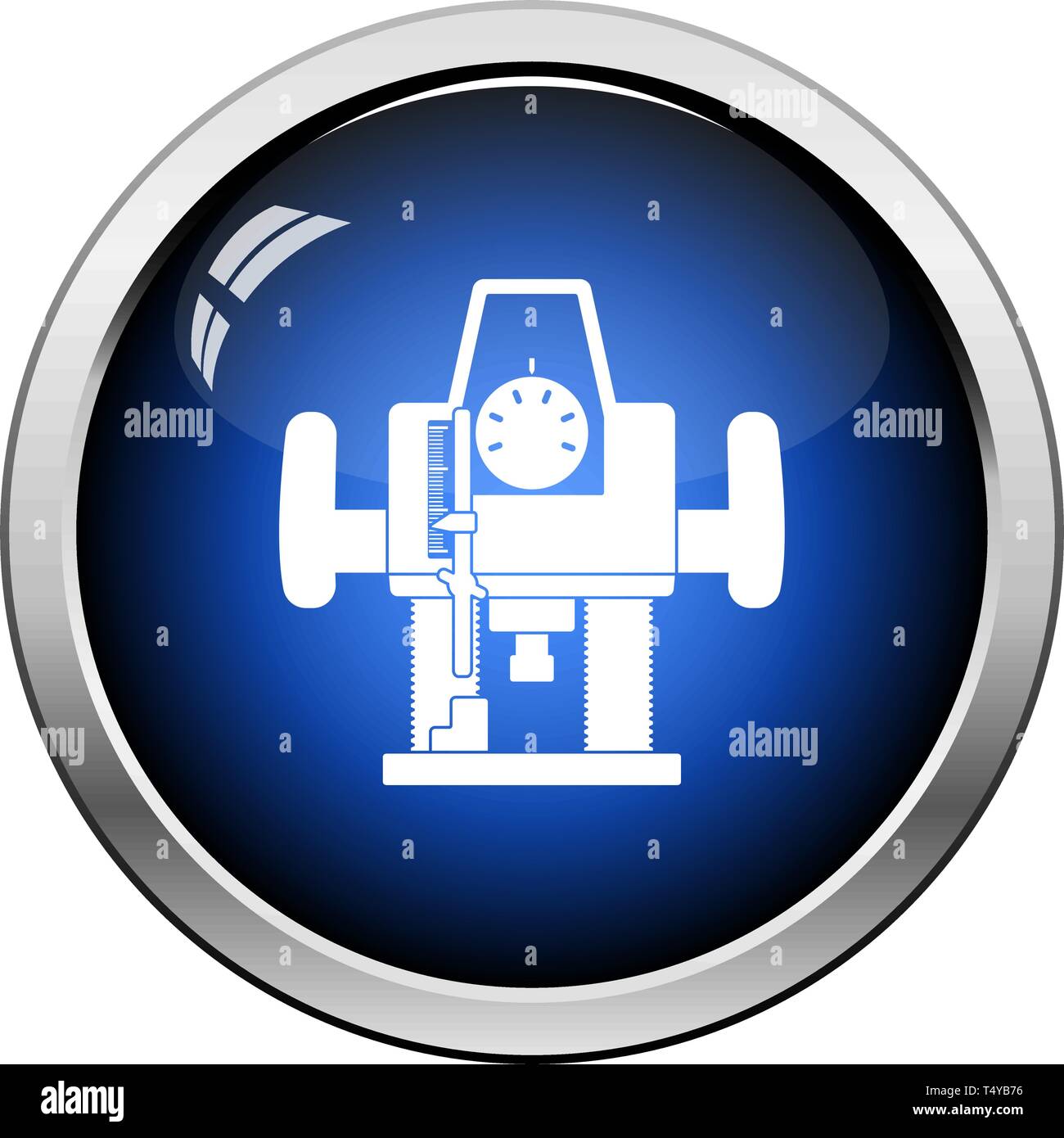 Plunger milling cutter icon. Glossy Button Design. Vector Illustration ...