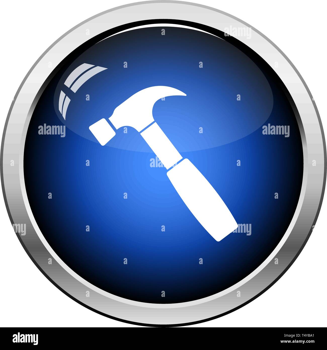 Hammer icon. Glossy Button Design. Vector Illustration Stock Vector ...