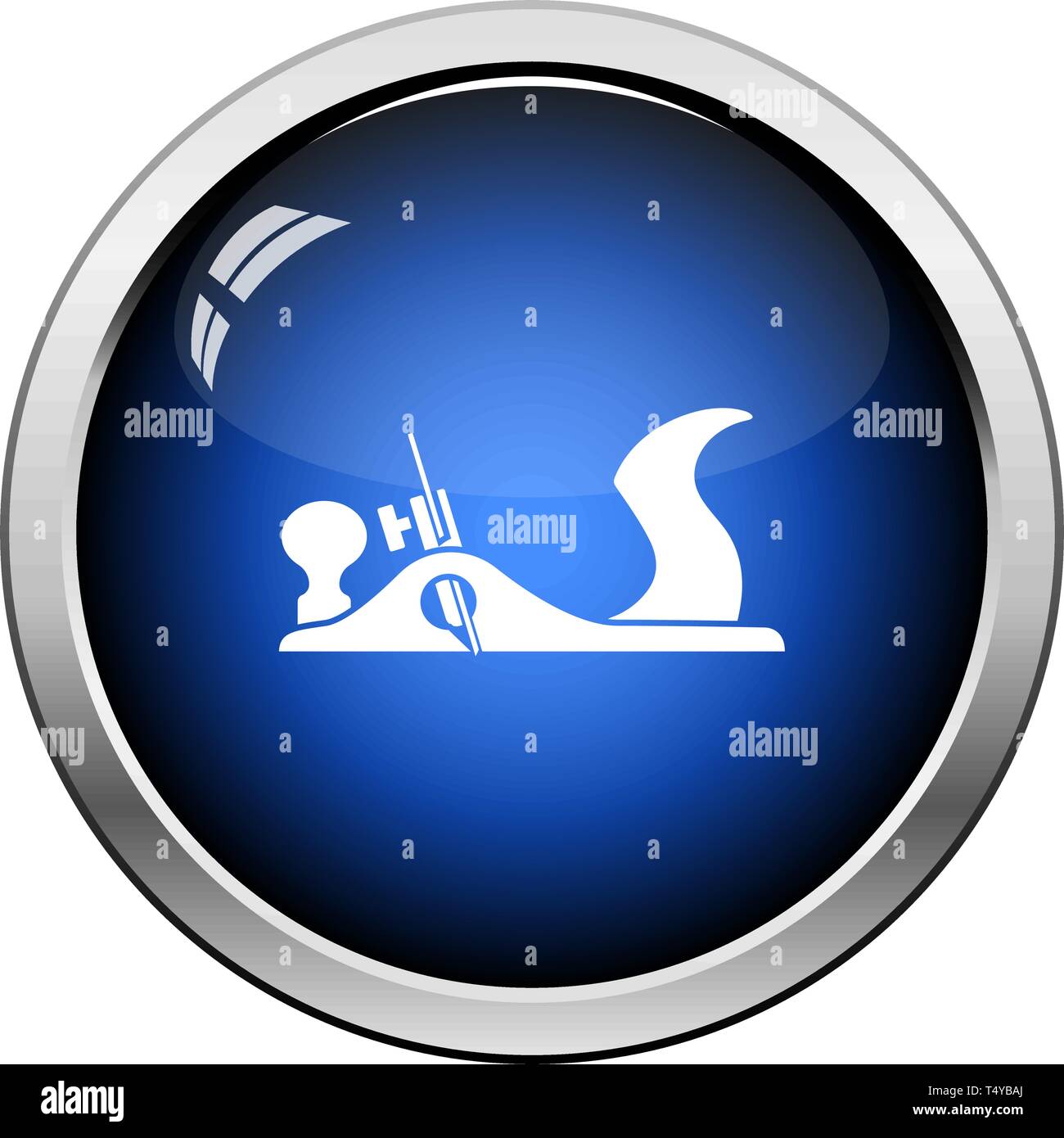 Jack-plane tool icon. Glossy Button Design. Vector Illustration Stock ...