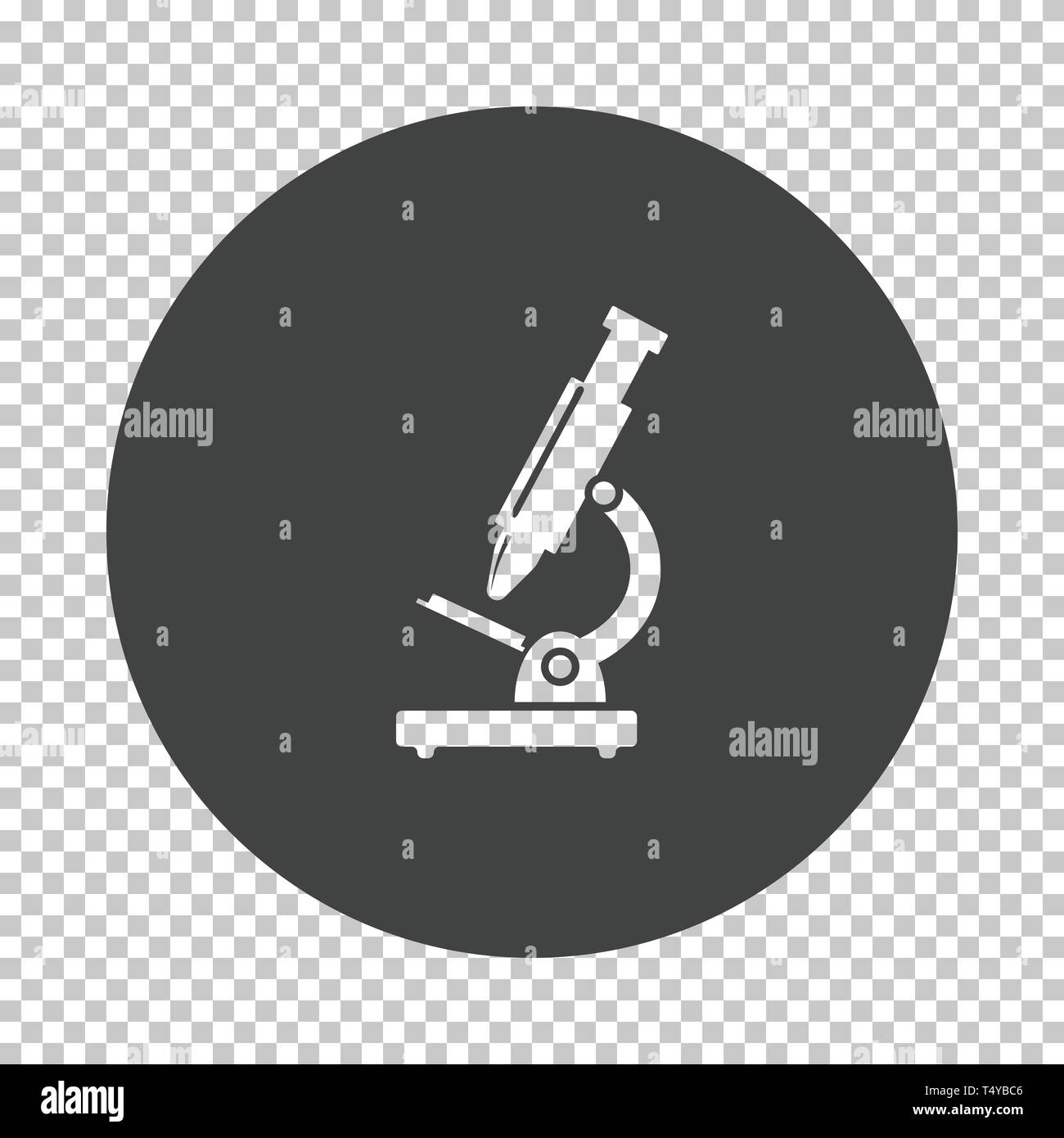 School microscope icon. Subtract stencil design on tranparency grid ...