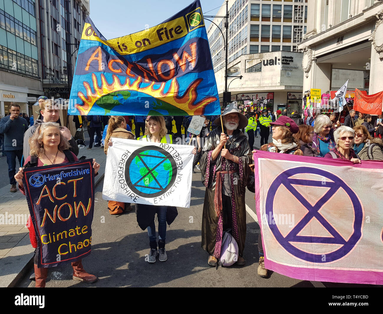 London, United Kingdom, April 15th 2019:- Extinction Rebellion ...