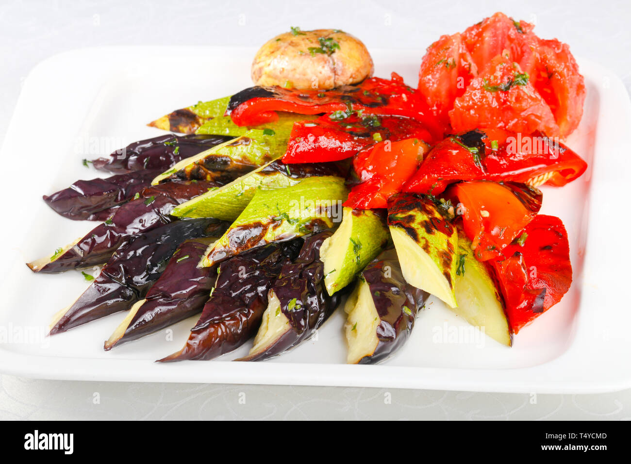 Grilled vegetables plate Stock Photo - Alamy