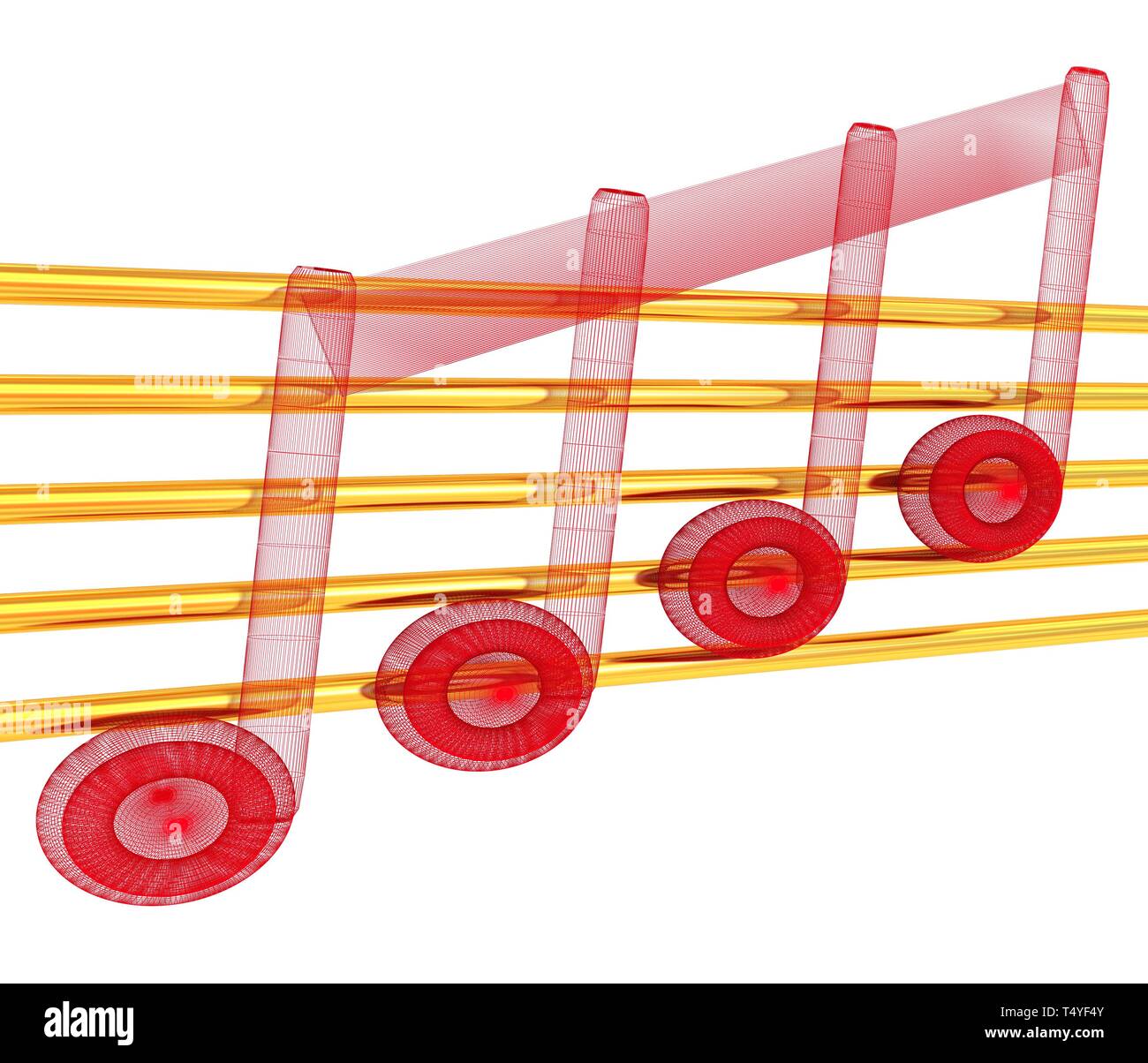 3D music note on staves Stock Photo - Alamy