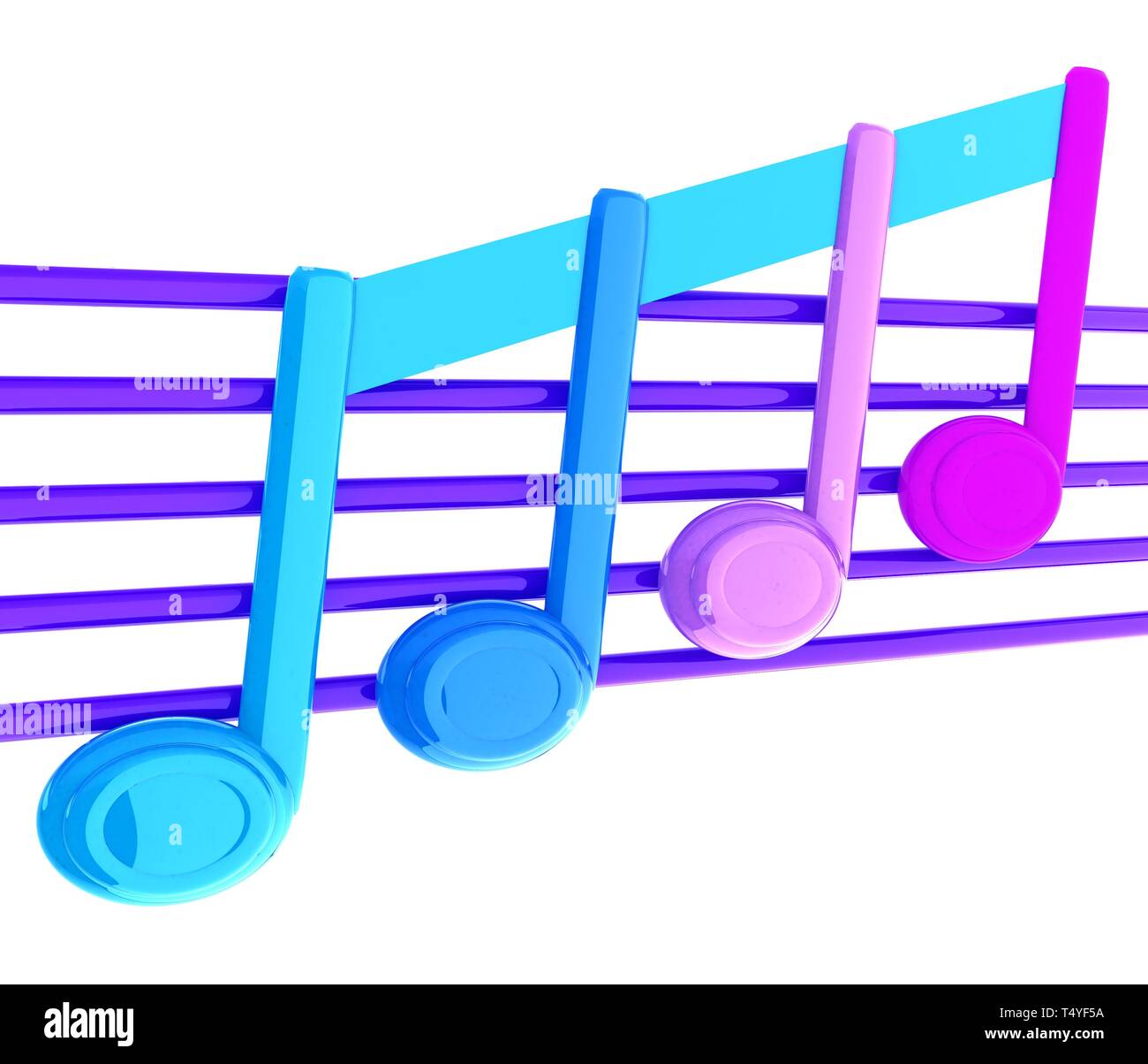 3D music note on staves Stock Photo - Alamy