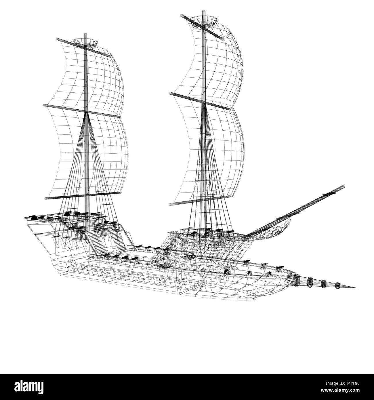 3d model ship Stock Photo - Alamy