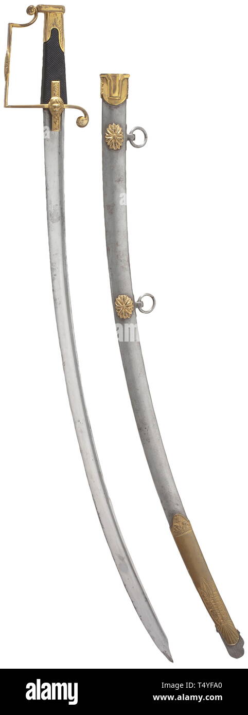 An officer´s sabre Slightly curved pipe-back blade with a pandour point ...