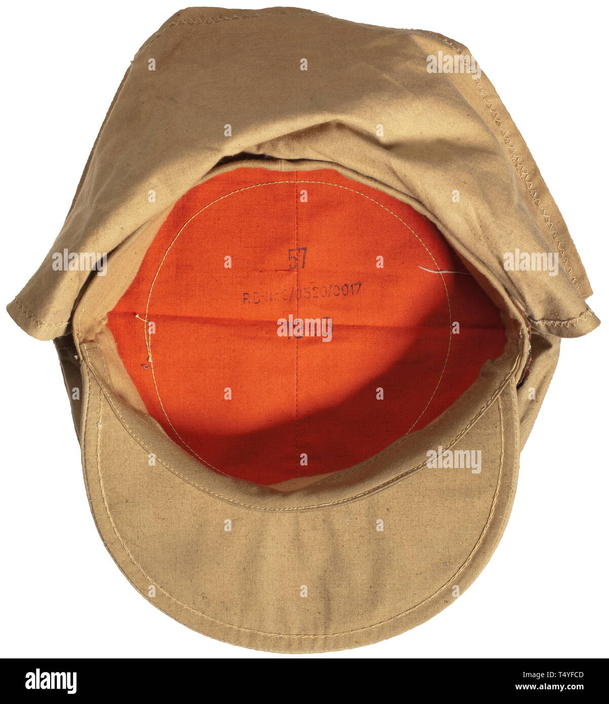 A tropical visor cap of the Afrika Korps. Sand-coloured cotton material ...