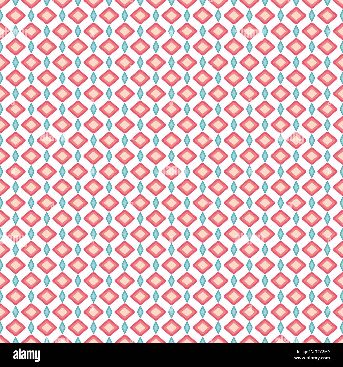 Seamless pattern of pastel pink and azure geometric shapes. Abstract ...