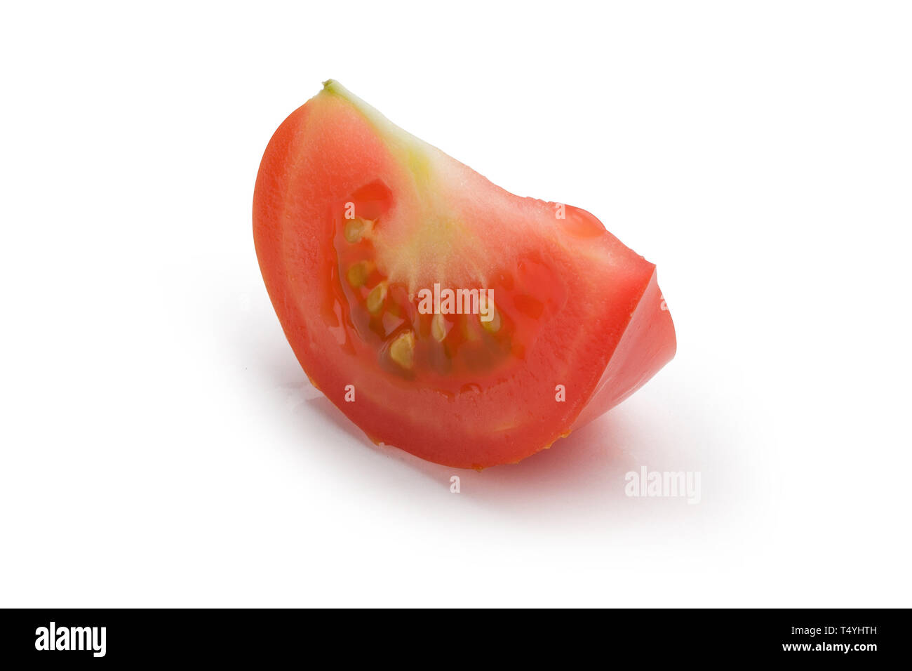 Single tomato slice isolated on white background Stock Photo - Alamy