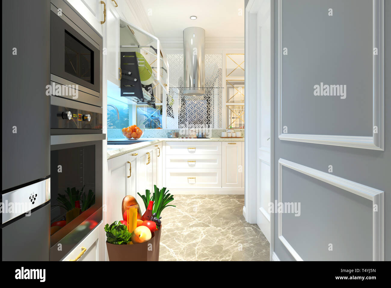 3d render home interior Stock Photo - Alamy