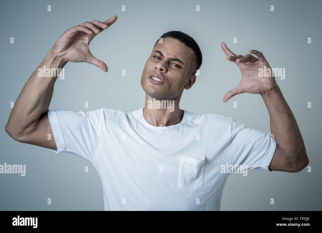 Close up portrait of an attractive young african american man with ...