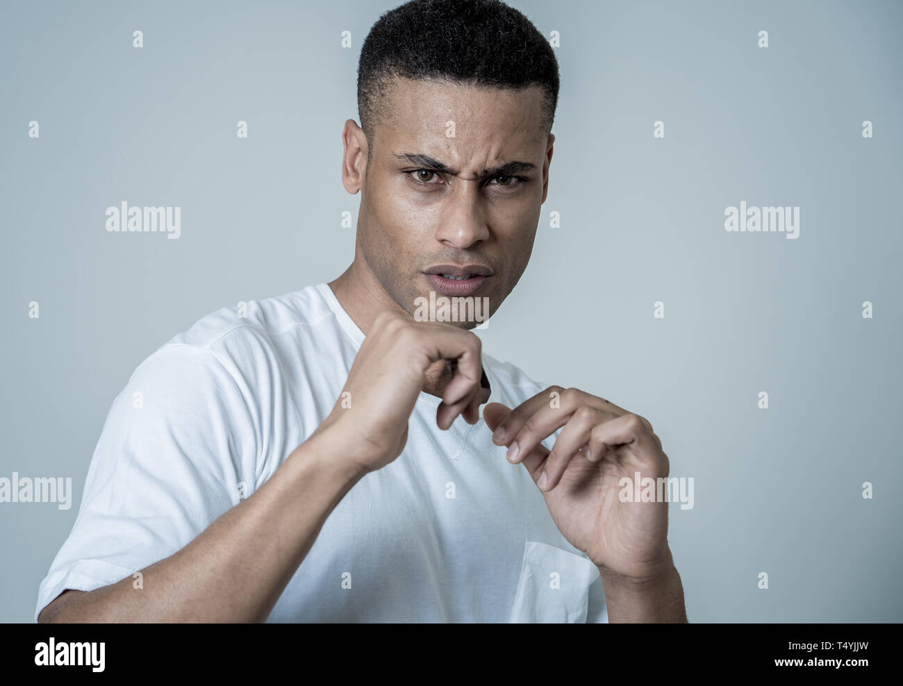Scared nervous expression hi-res stock photography and images - Alamy
