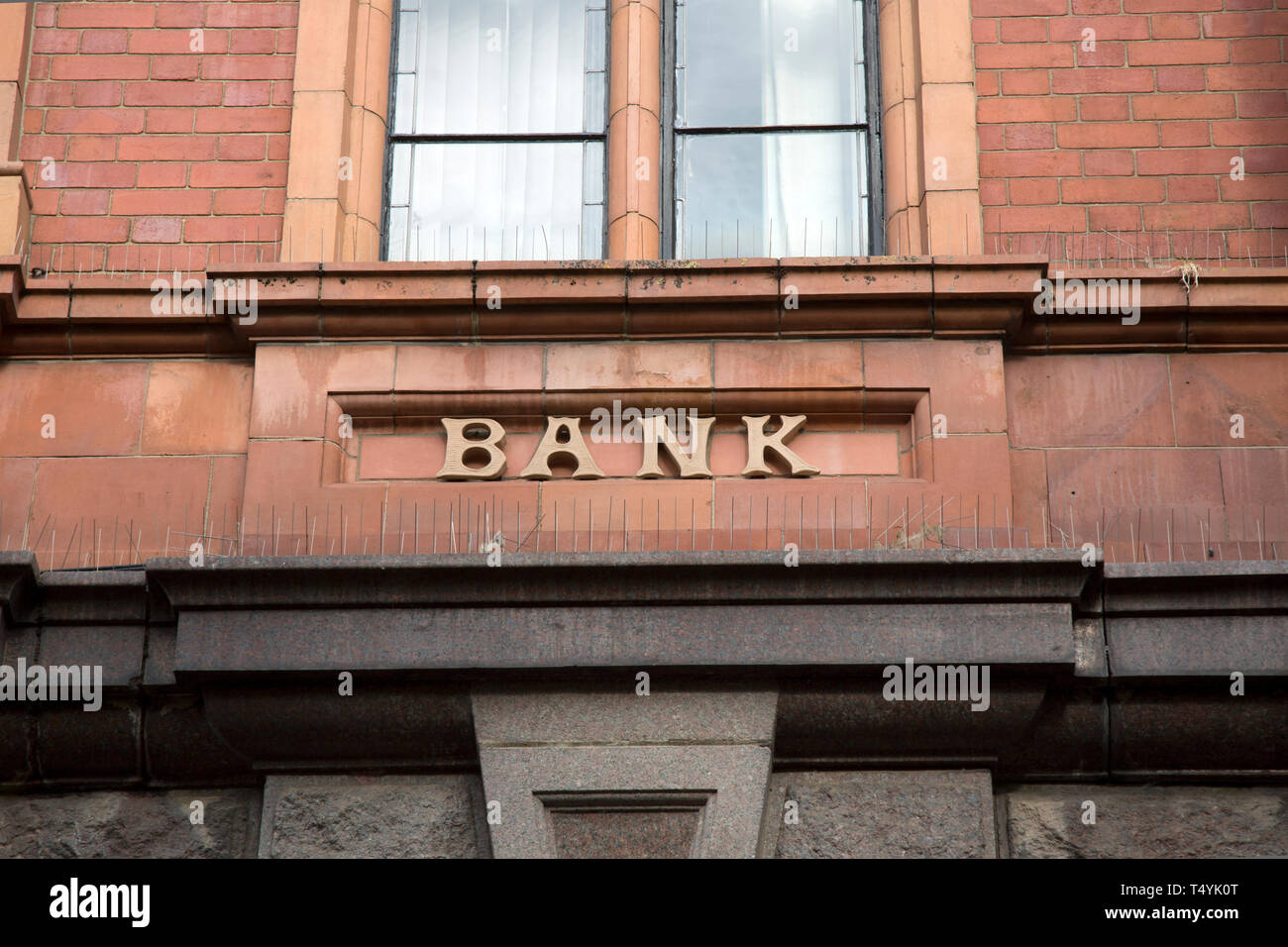 Bank Sign on Building Facade Stock Photo - Alamy