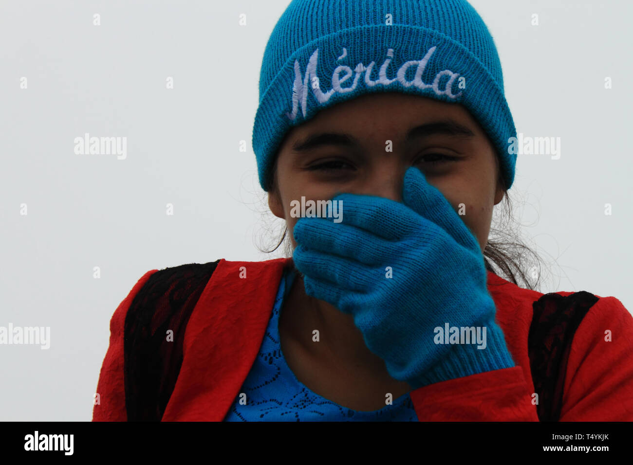 Merida, Venezuela - May 12, 2017: Portrait of a young girl in warm ...