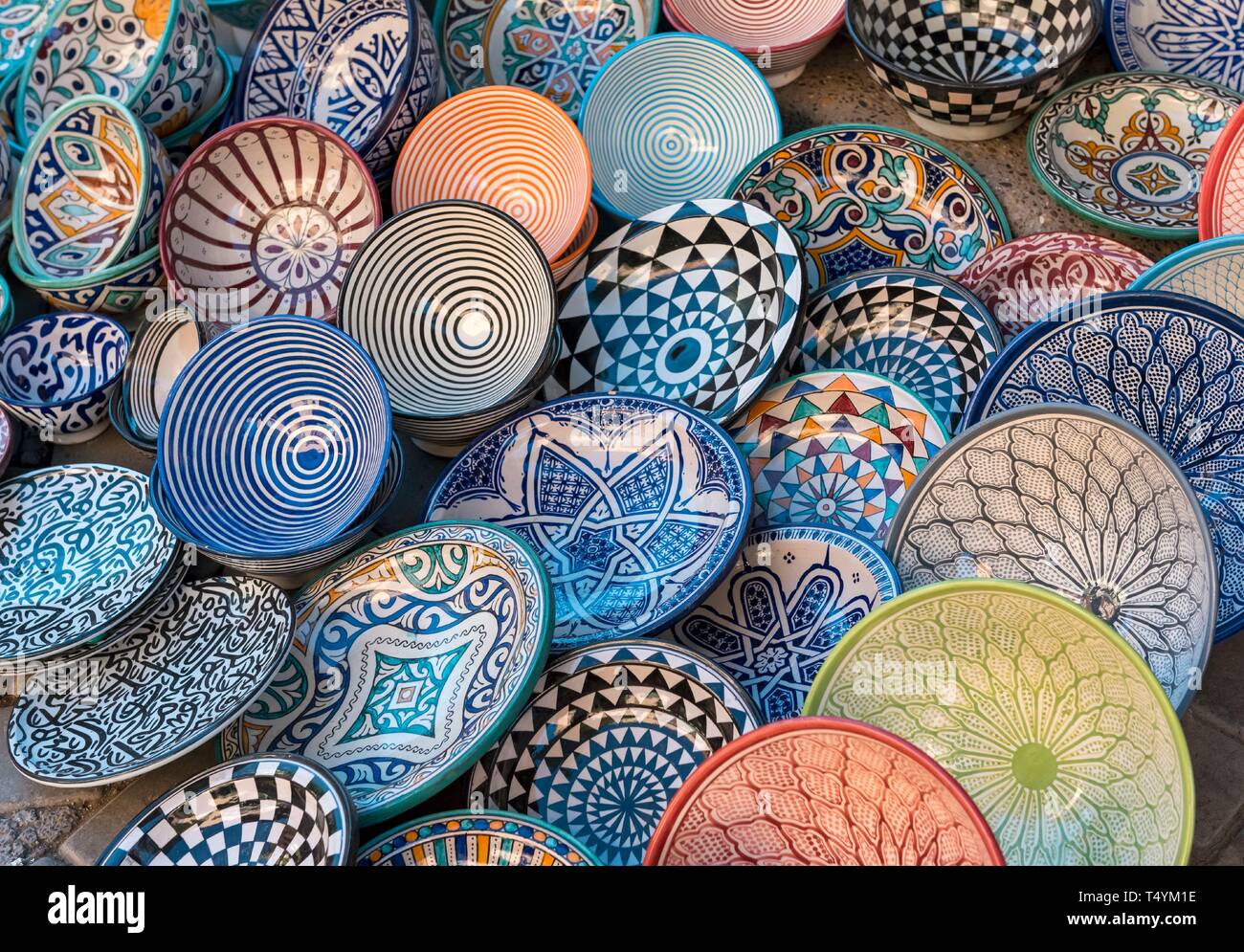 Colorful Plates, Morocco Stock Photo - Alamy