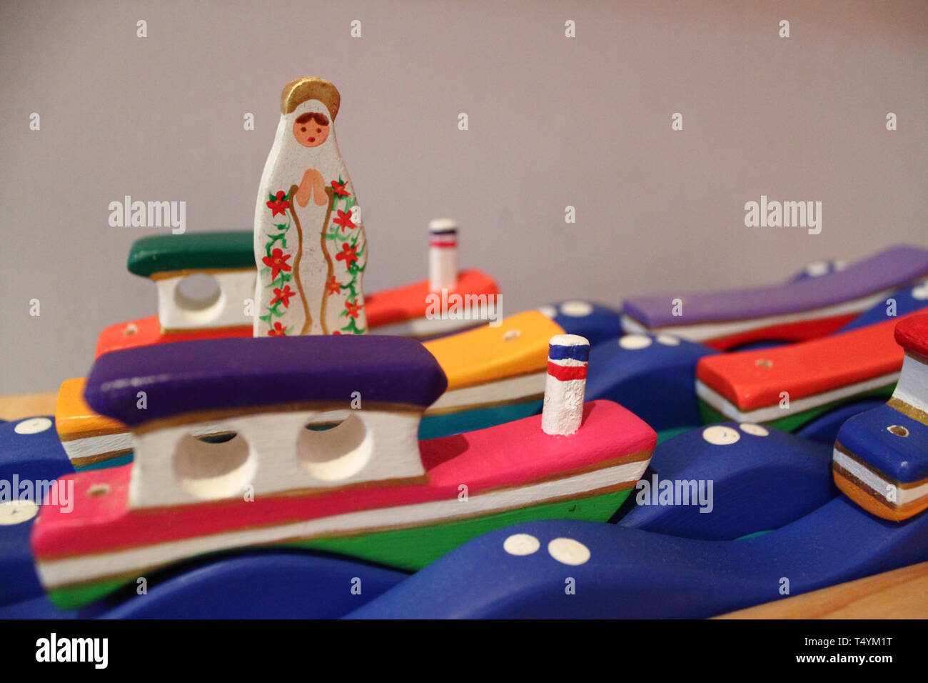 Finished wooden toys at a local factory museum in Merida, Venezuela ...