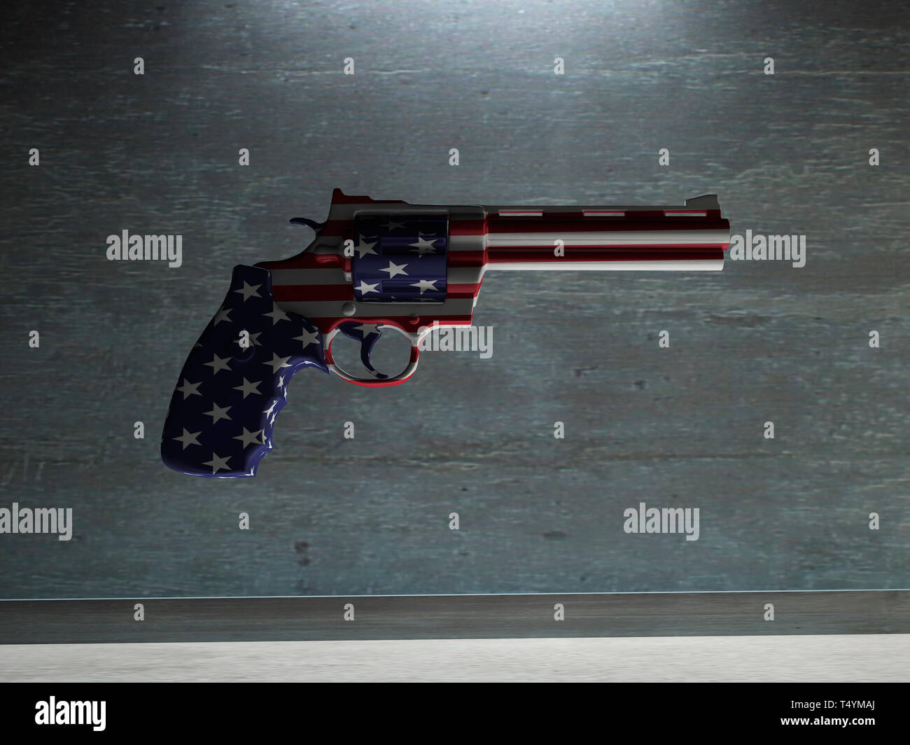 Revolver in USA national colors Stock Photo - Alamy