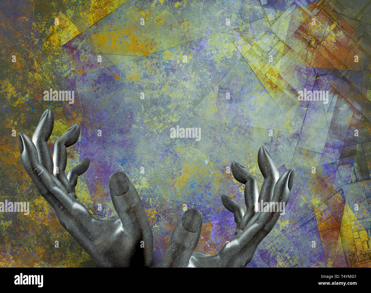 Abstract Painting, Stone human hands Stock Photo - Alamy