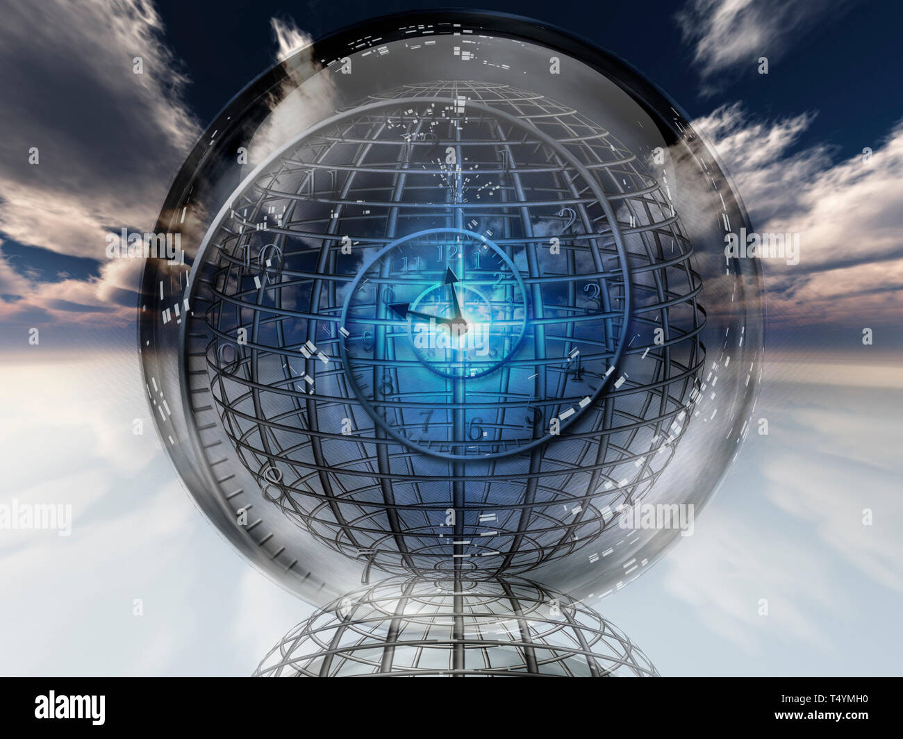 Spiral of time inside crystal ball Stock Photo - Alamy