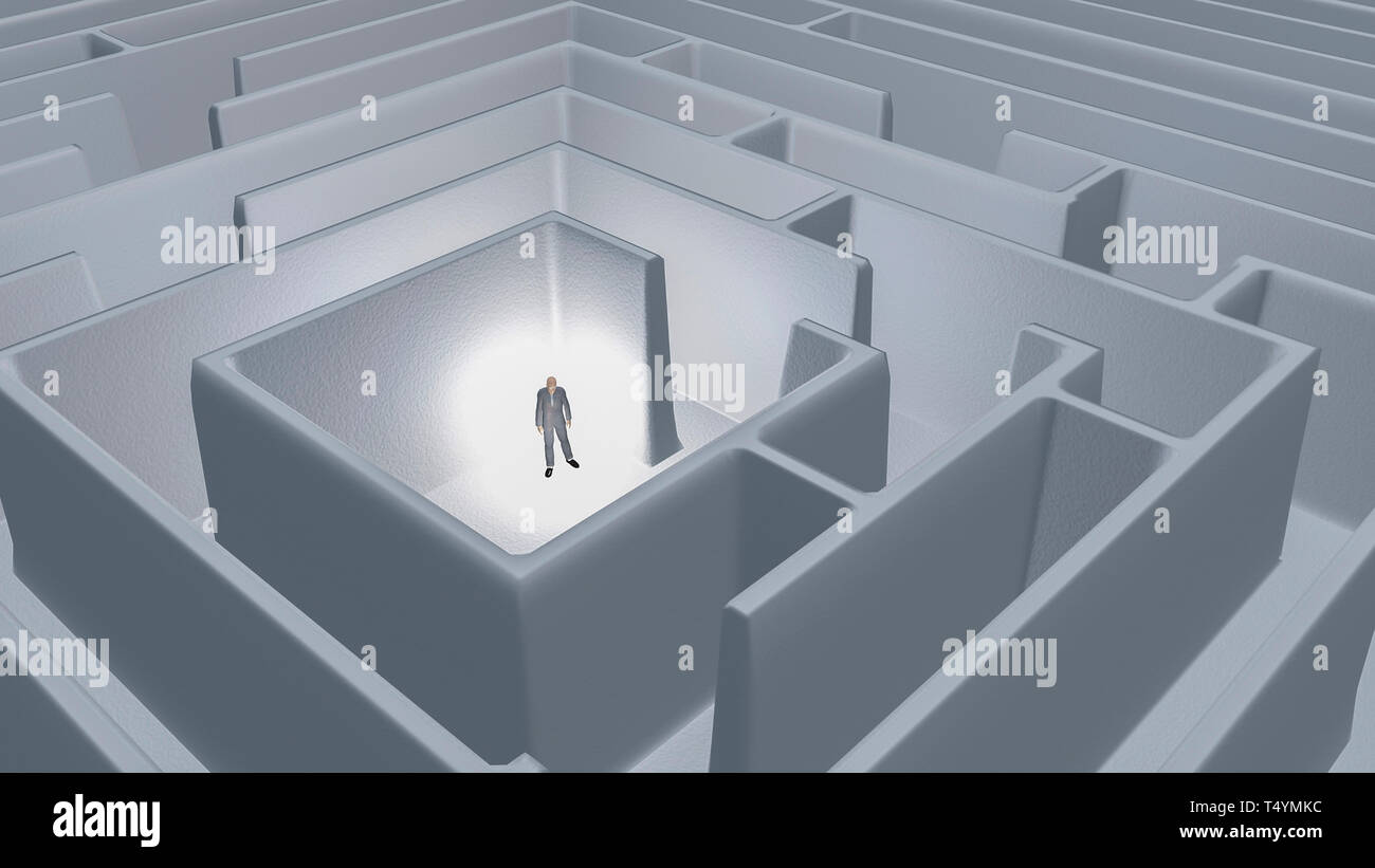 Man and maze Stock Photo - Alamy
