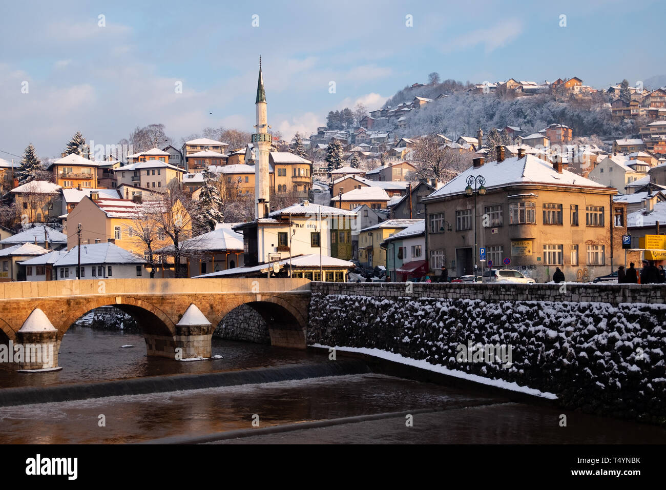 Sarajevo, Bosnia and Herzegovina - December 14, 2016: A view of ...