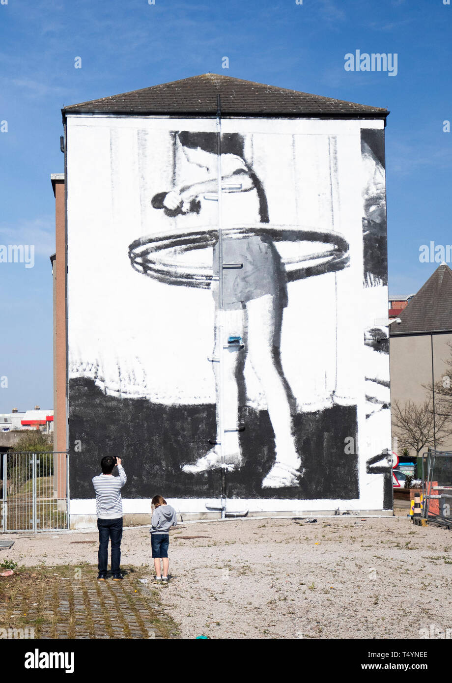 A piece of street art by 'Axel Void' that features in this year's Nuart ...