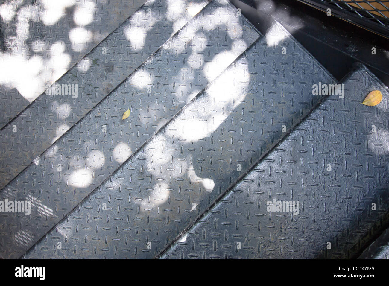 Raw metal and square stairs on the shadow of light Stock Photo - Alamy